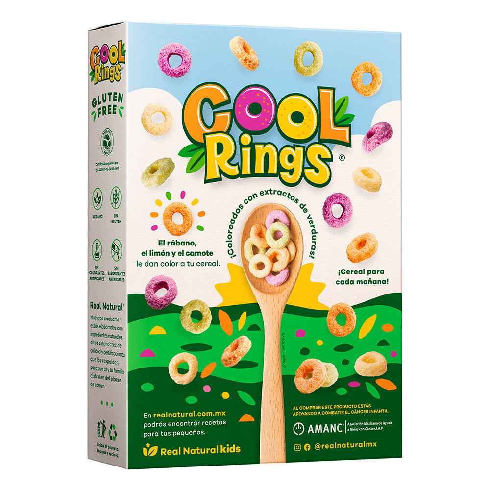 Cereal orgánico de maíz, avena y arroz, Cool Rings – Natureganix
