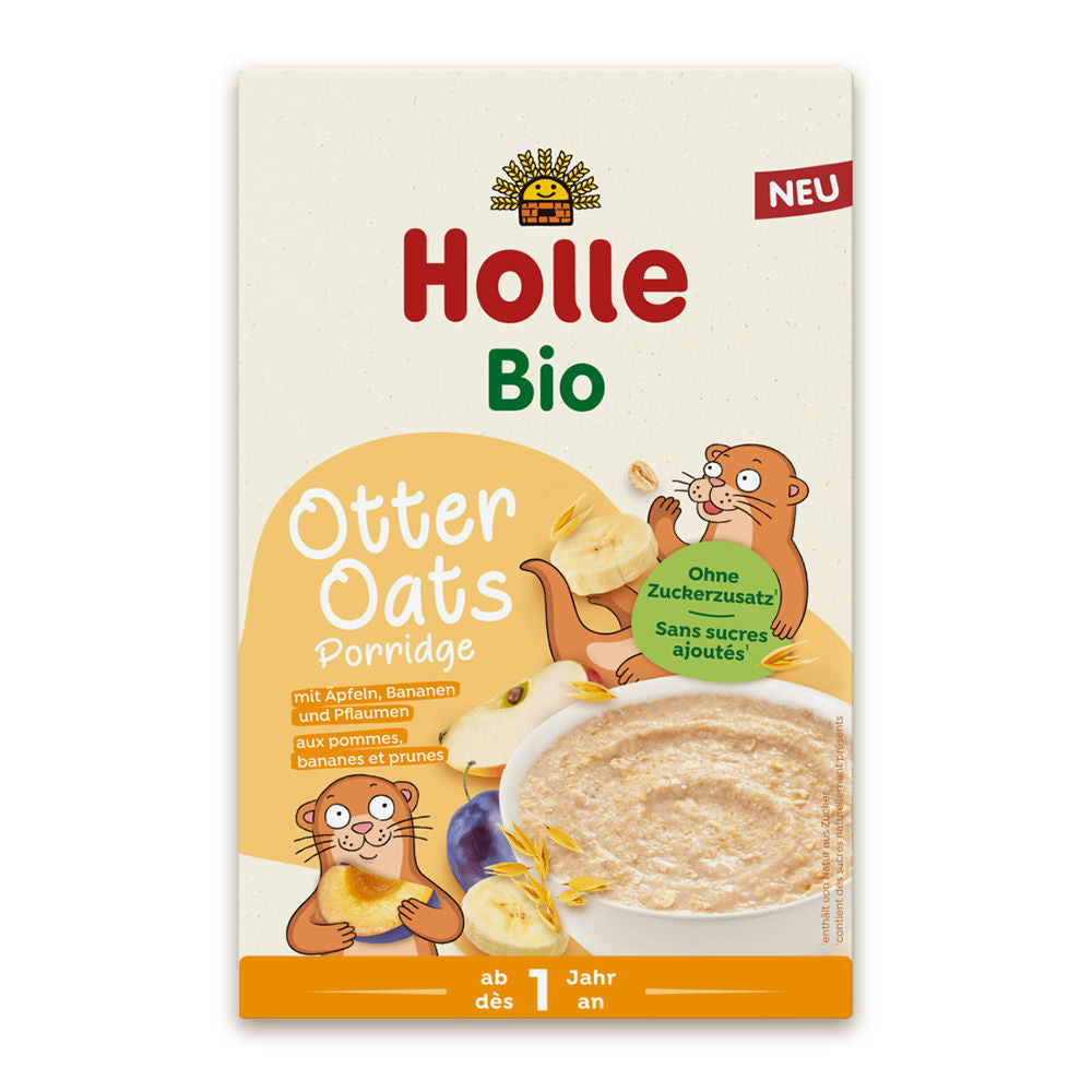 Holle Cereal Orgánico Otter Oats con Manzana, Plátano y Ciruela – Niños ...